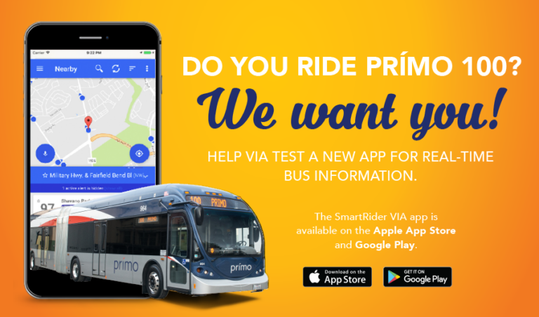 VIA seeks Prímo 100 Riders to test new app - VIA Metropolitan Transit