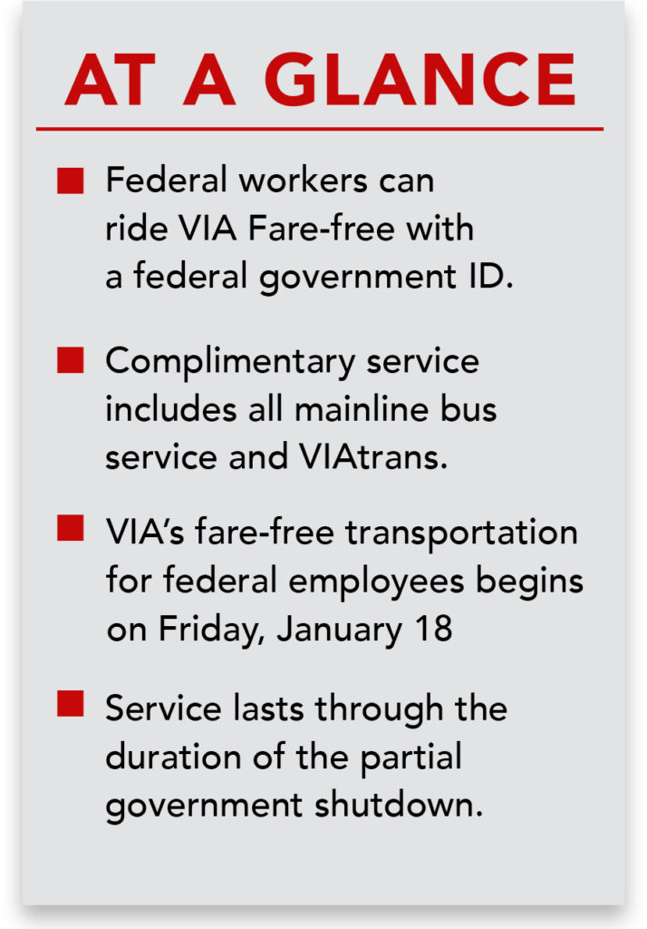 VIA Offers Fare-Free Rides to All Federal Employees - VIA Metropolitan ...