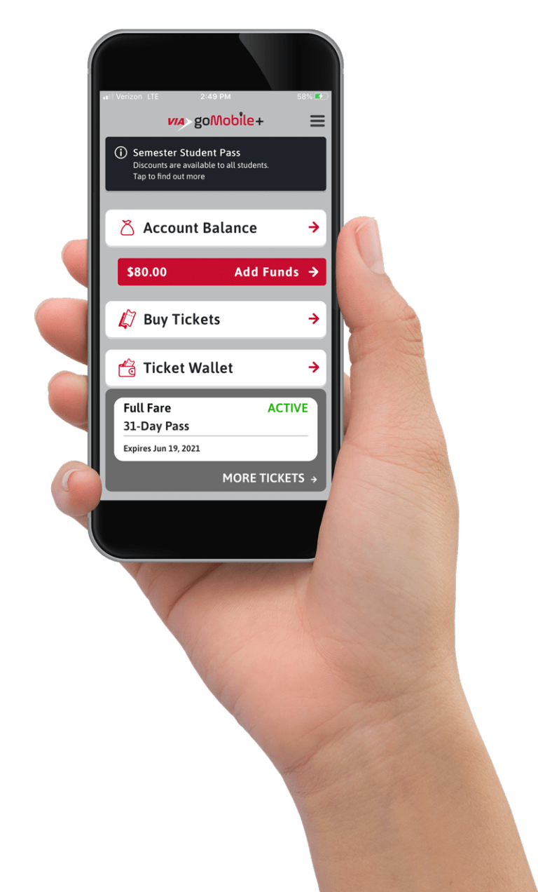 VIA goMobile+ App - VIA Metropolitan Transit